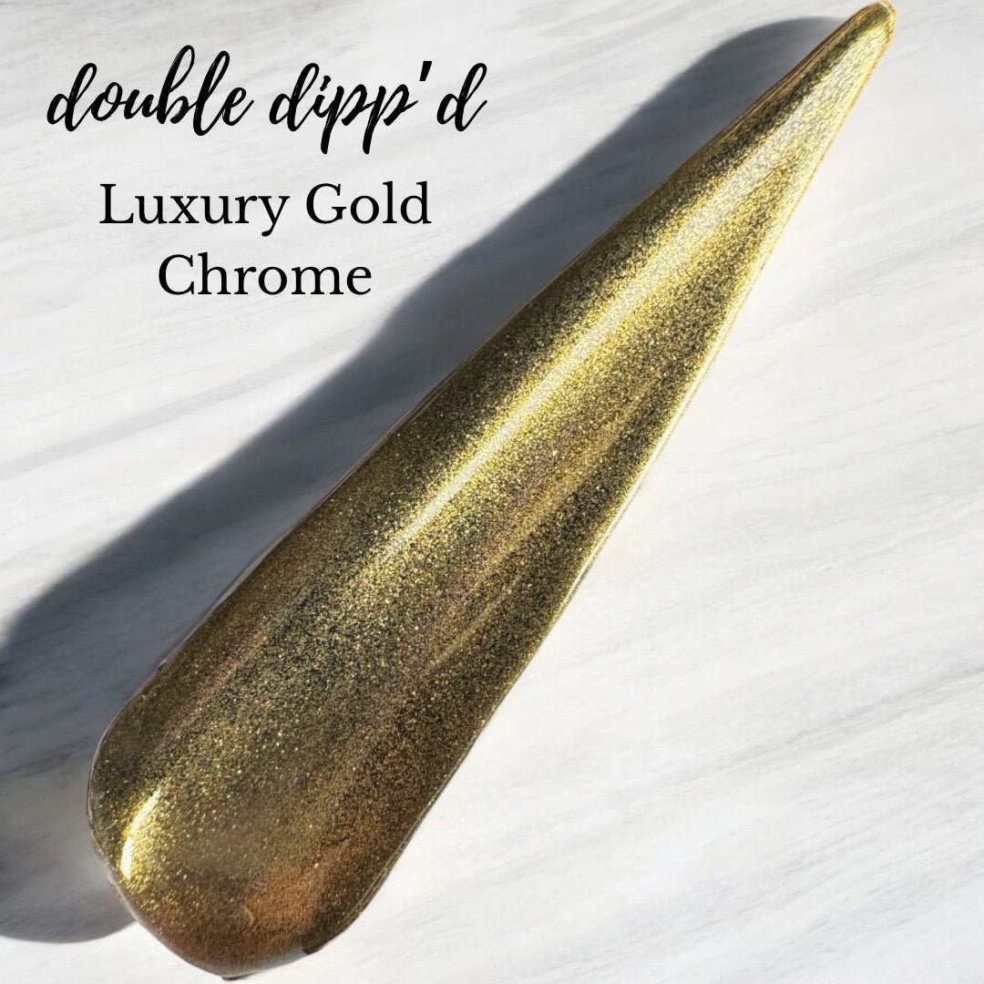 Luxury Gold Chrome Enhancement Powder - Chrome by Double Dipp'd Dip Powder
