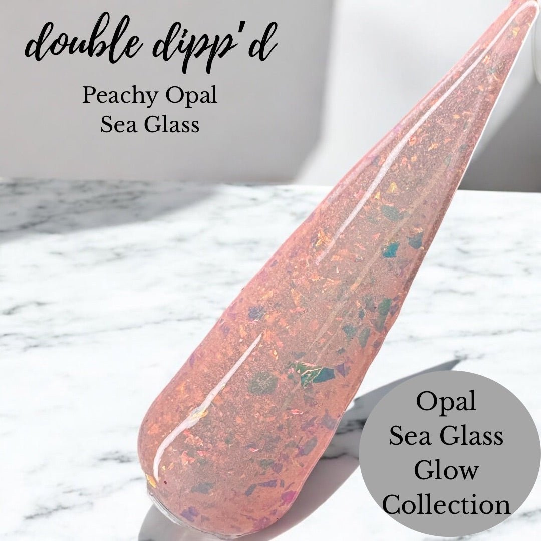 Peachy Opal Sea Glass Dip Powder - Dip Powder by Double Dipp'd Dip Powder